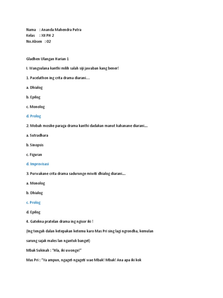 Pertemuan 4 UH Jawa | PDF