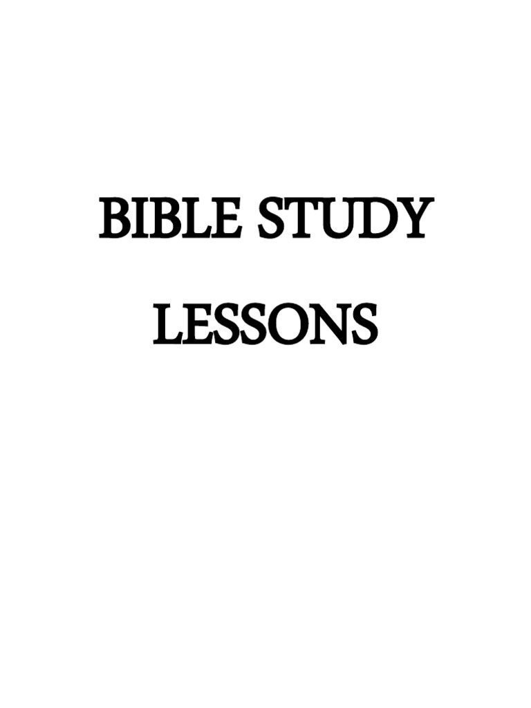 Bible Study Lessons | PDF