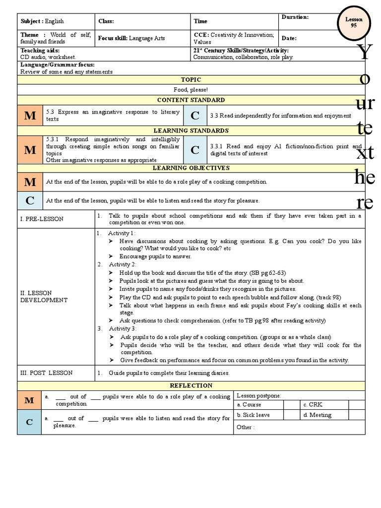 Lesson 95 | PDF | Reading Comprehension | Teaching