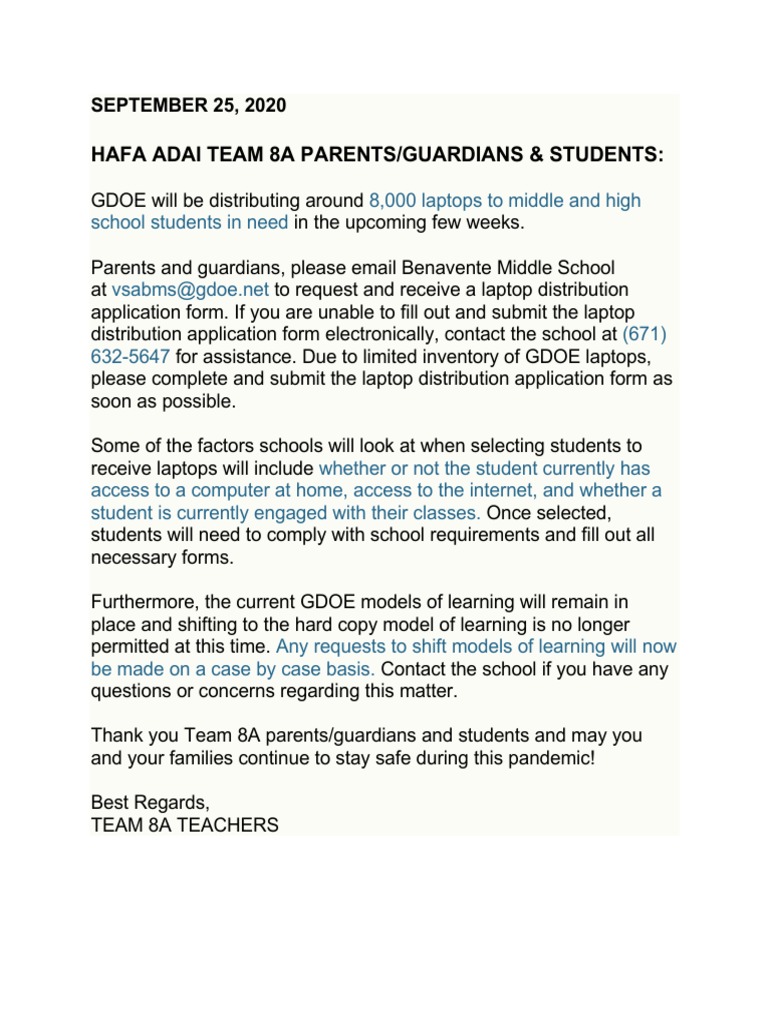 Laptop Distribution for Team 8A Students | PDF | Career & Growth