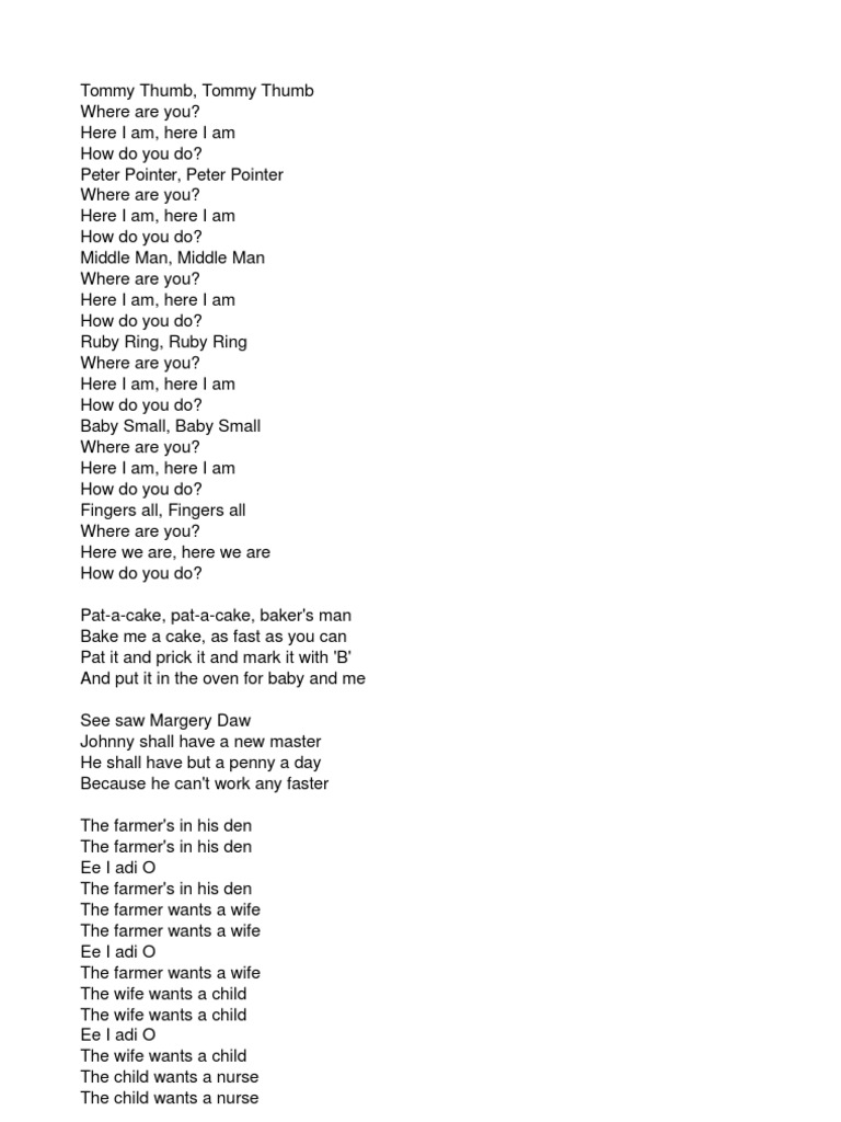 Nursery Rhyme Humpty Dumpty | PDF