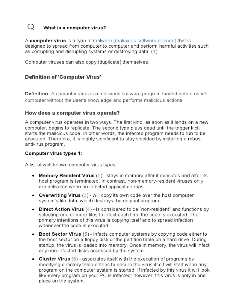 Definition of 'Computer Virus' | PDF | Computer Virus | Malware