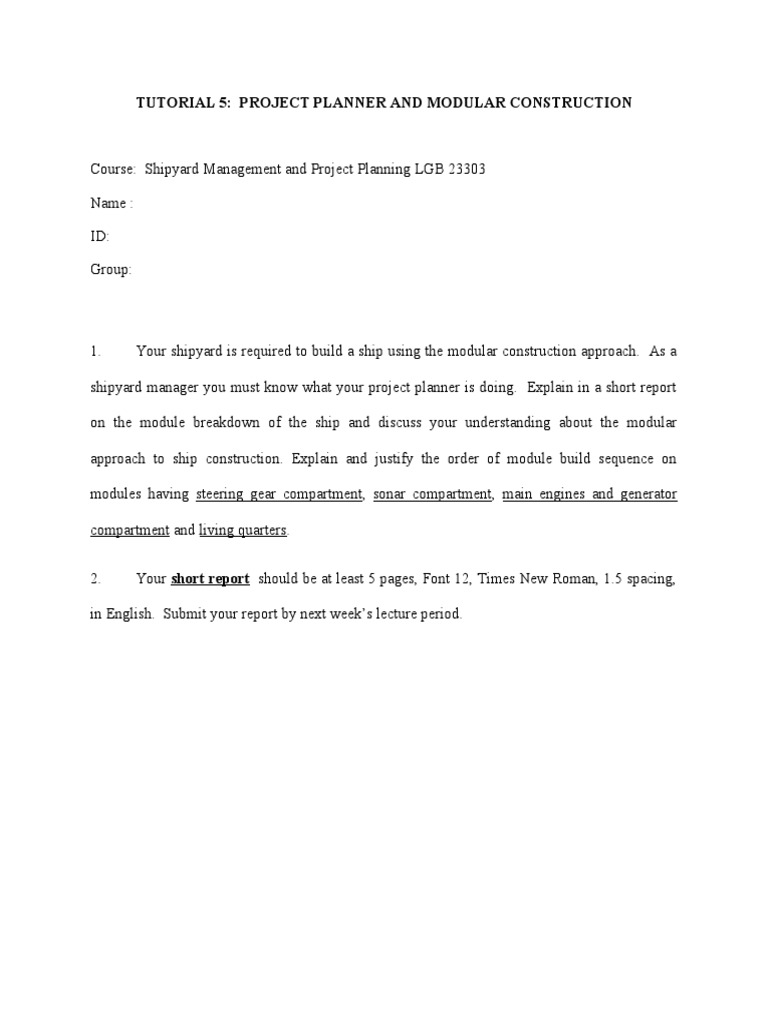 Tutorial 5-Proj Planner and Mod Construction | PDF | Technology ...