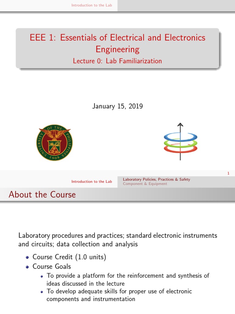 EEE 1: Essentials of Electrical and Electronics Engineering: Lecture 0 ...