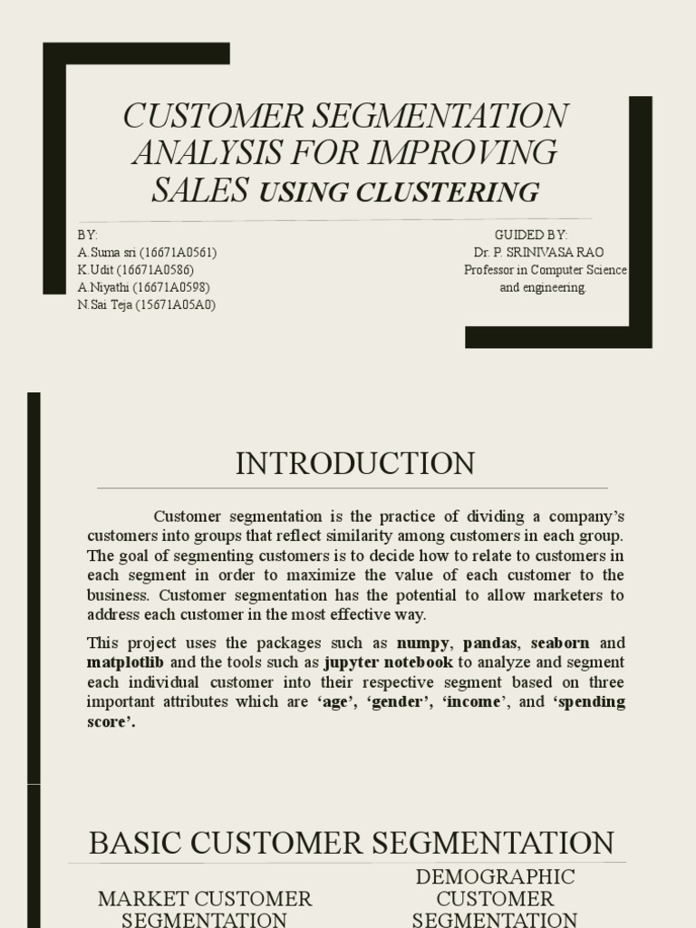 Segmentation Analysis | PDF | Cluster Analysis | Market Segmentation