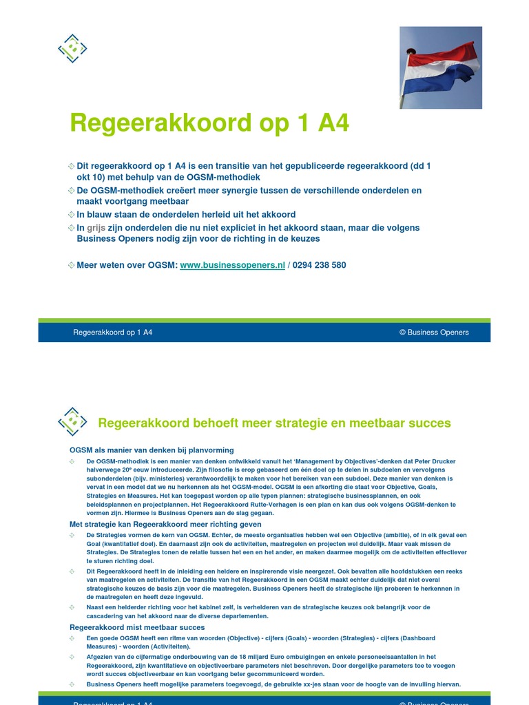 Regeerakkoord Op 1 A4 | PDF