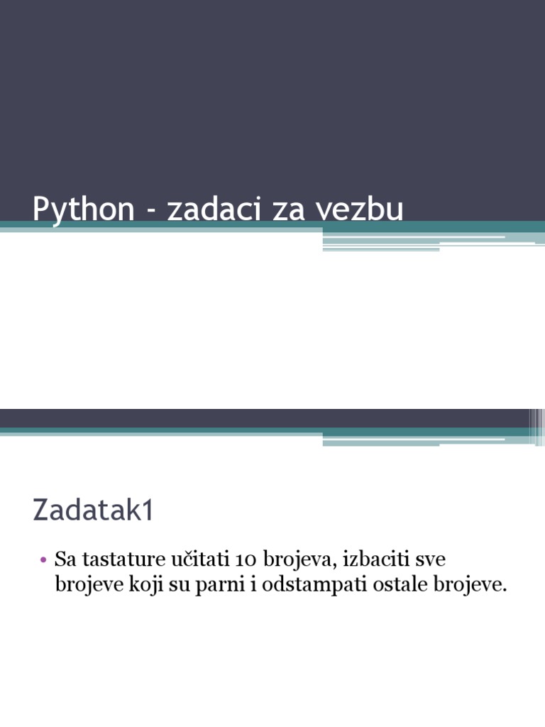 Python - Zadaci Za Vezbu | PDF