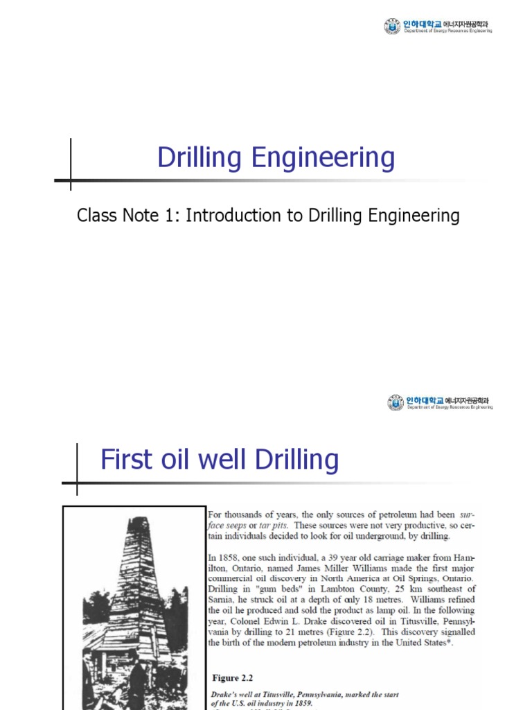 Class Note 1: Introduction To Drilling Engineering | PDF