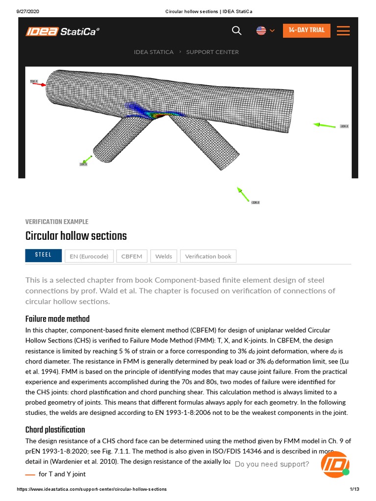 Circular Hollow Sections Idea Statica Pdf Truss Mechanical