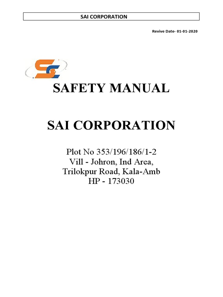 Safety Manual VNS | PDF | Occupational Safety And Health | Safety