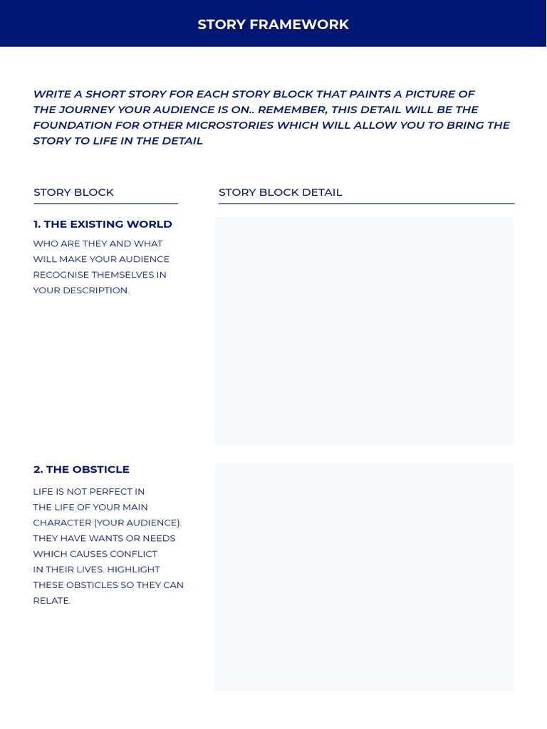 Story Framework: Story Block Story Block Detail | PDF