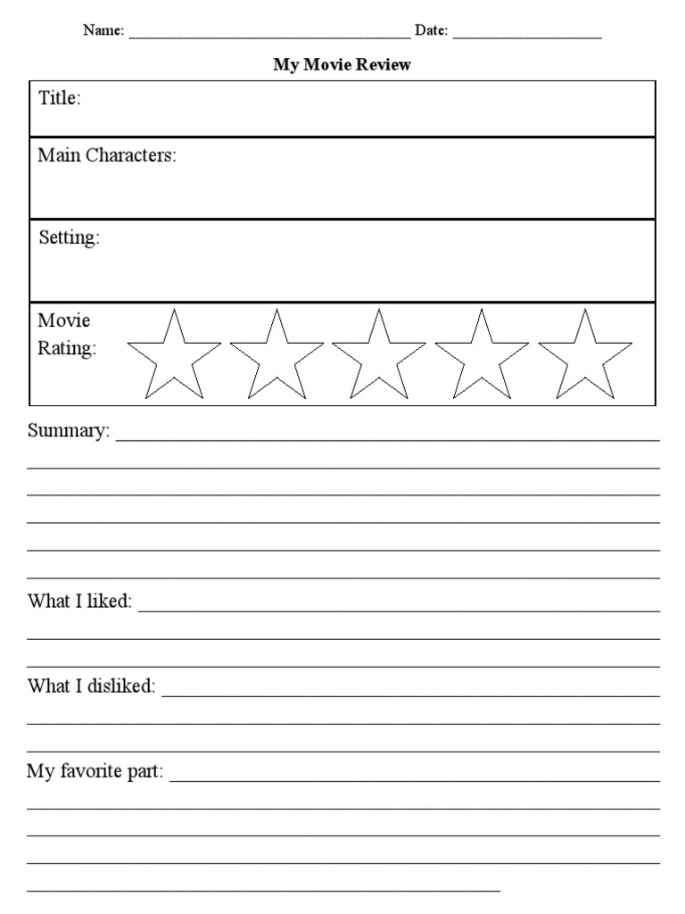 Movie Review Template | PDF