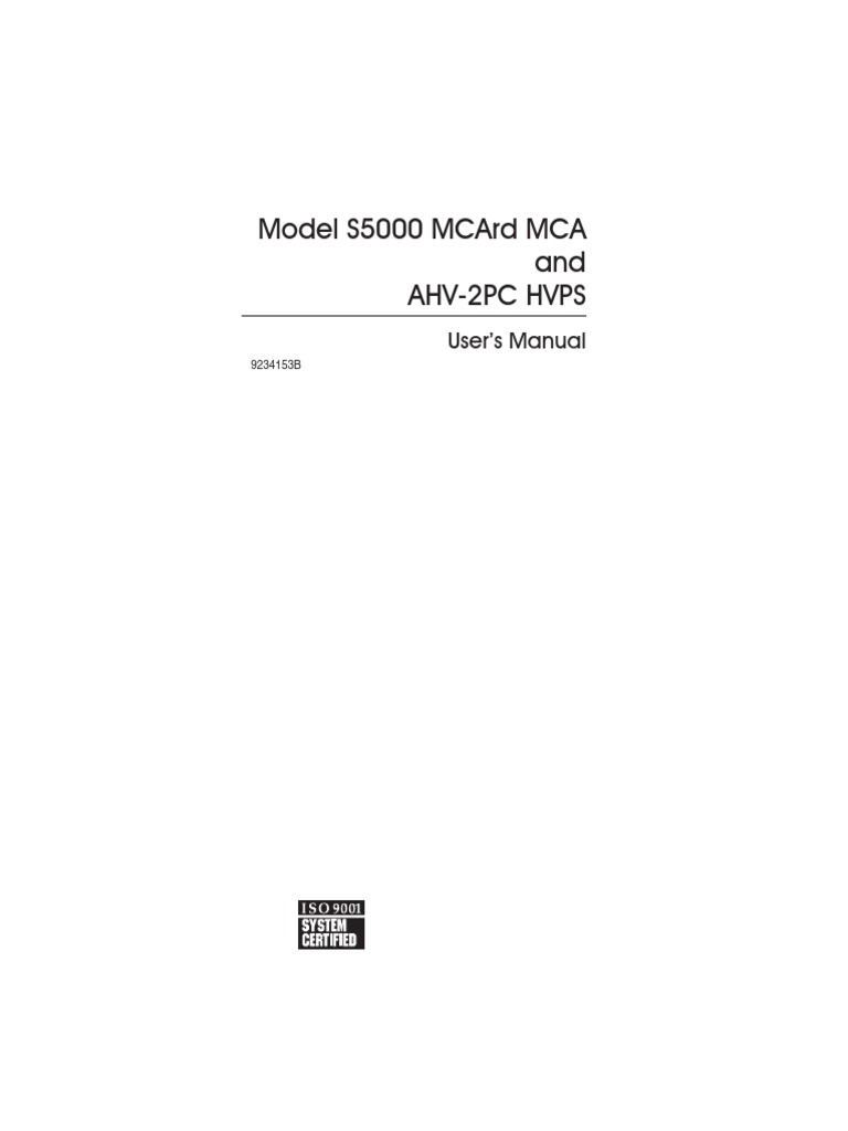Series 5000 MCA User's Manual | PDF | Amplifier | Parameter (Computer Programming)