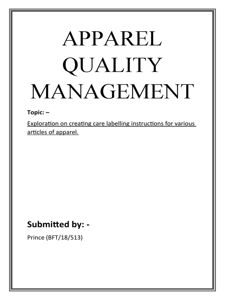 Care Label Instructions for Apparel | PDF | Textiles | Clothing