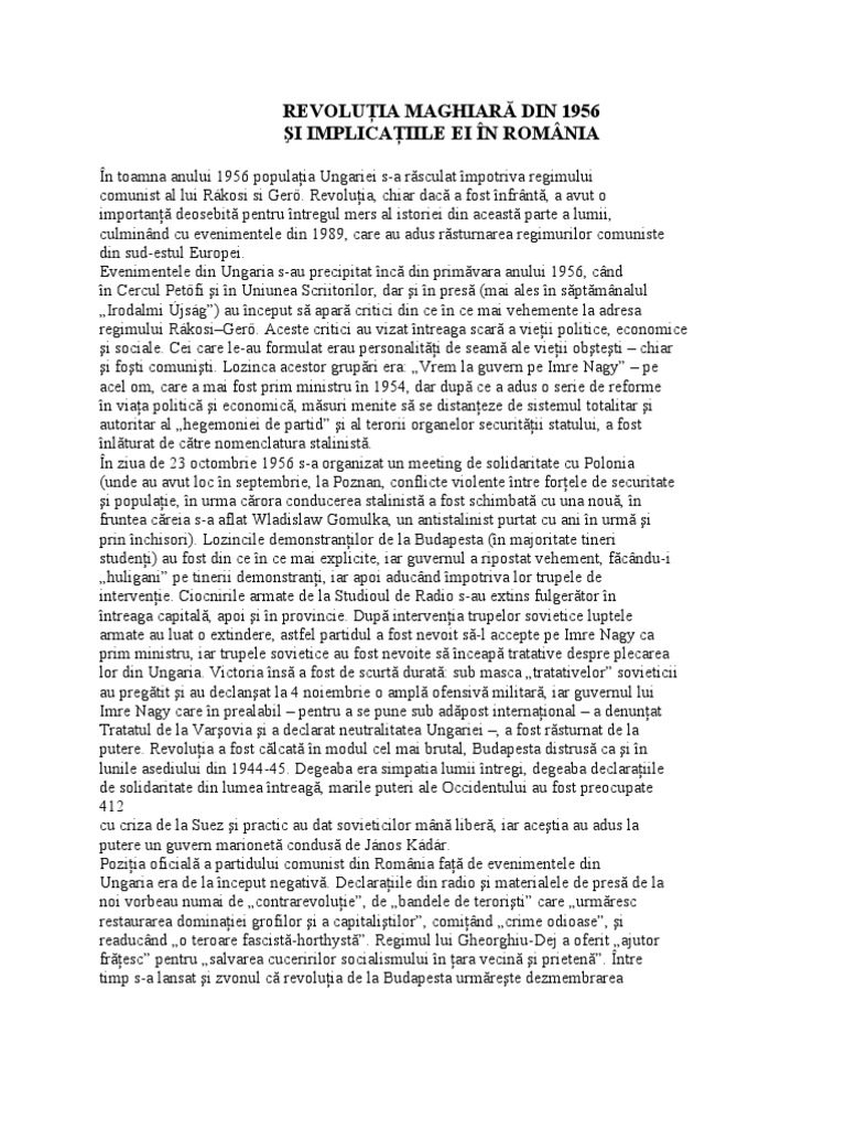 Revoluţia Maghiară Din 1956 | PDF