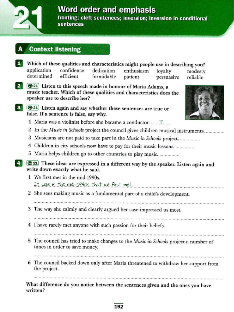 Word Order and Emphasis | PDF