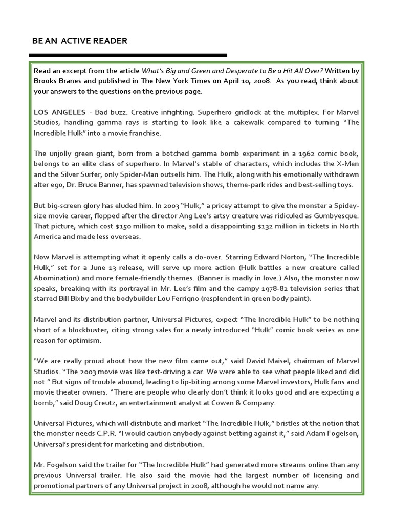 Be An Active | PDF | Verb | Noun