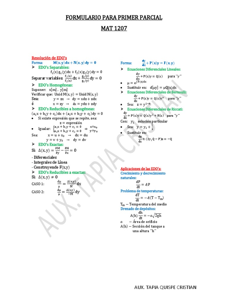 Formulario 207 | PDF | Análisis | Álgebra