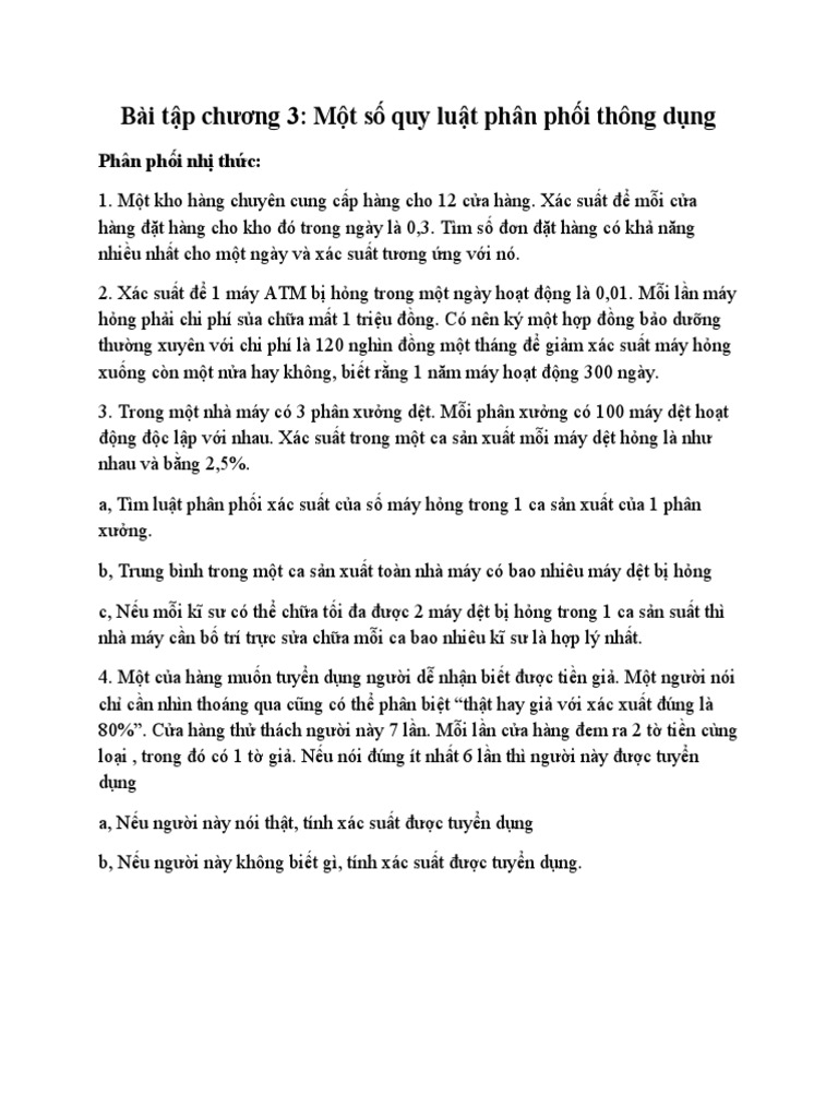 Bai Tap Chuong 3 | PDF