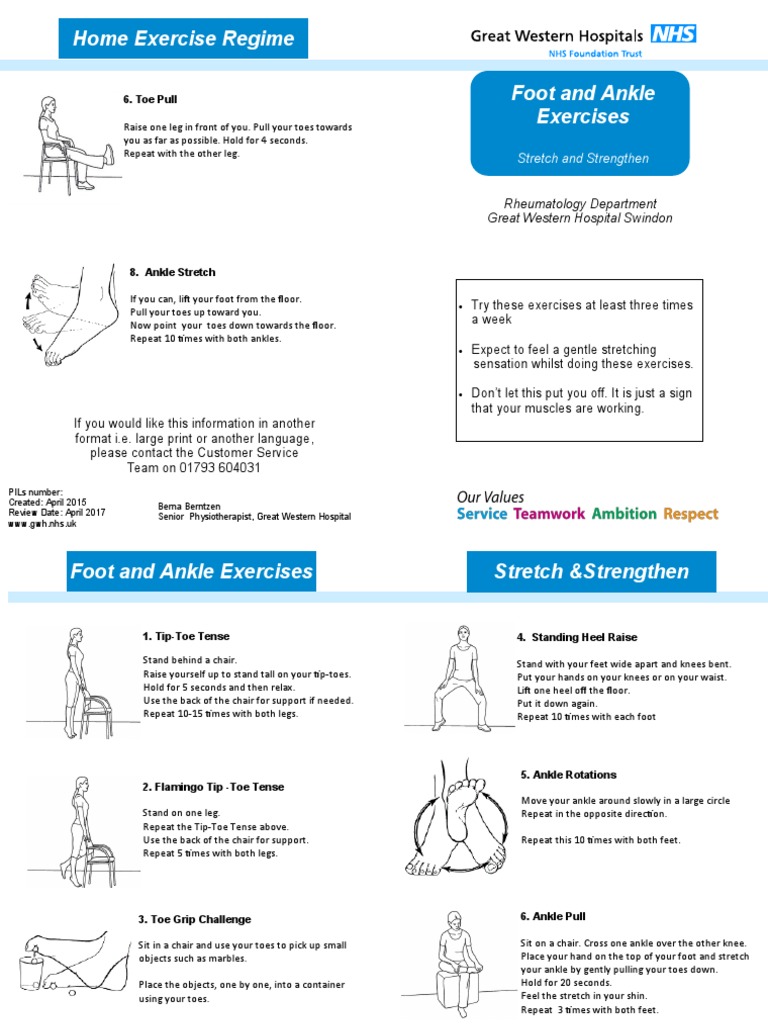 Home Exercise Regime: 6. Toe Pull | PDF | Foot | Ankle