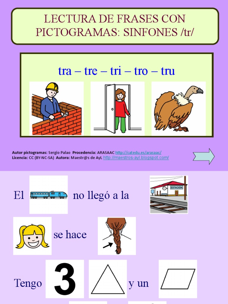 Lectura de Frases Con Pictogramas Sinfon TR | PDF