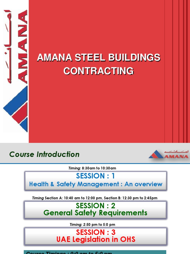 Amana Steel Buildings Contracting | PDF | Occupational Safety And ...