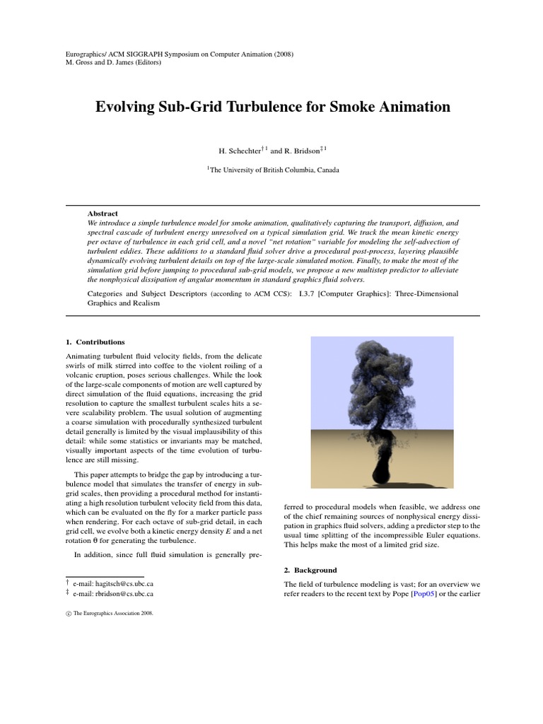 Evolving Sub-Grid Turbulence For Smoke Animation | PDF | Turbulence ...