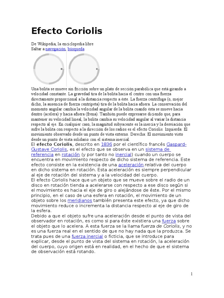 Efecto Coriolis | PDF | Filosofía natural | Ingeniería mecánica