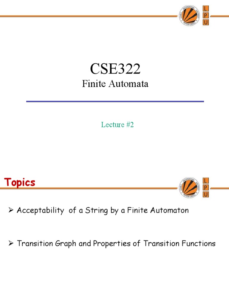 Finite Automata: Accepting Strings Guide | PDF | Formalism (Deductive ...
