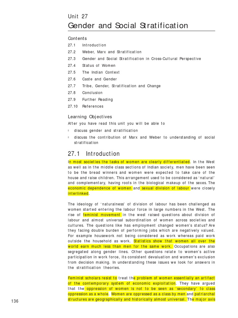 Gender and Social Stratification | PDF | Social Stratification ...