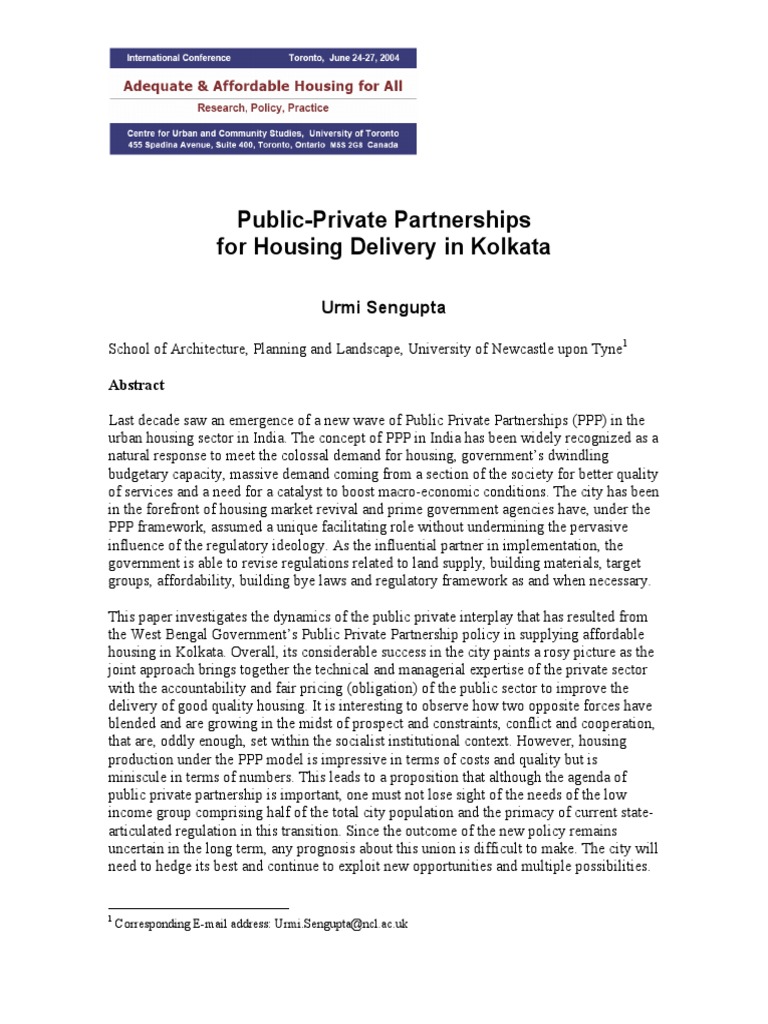 Sengupta Public Private Par | PDF | Public–Private Partnership | Real ...