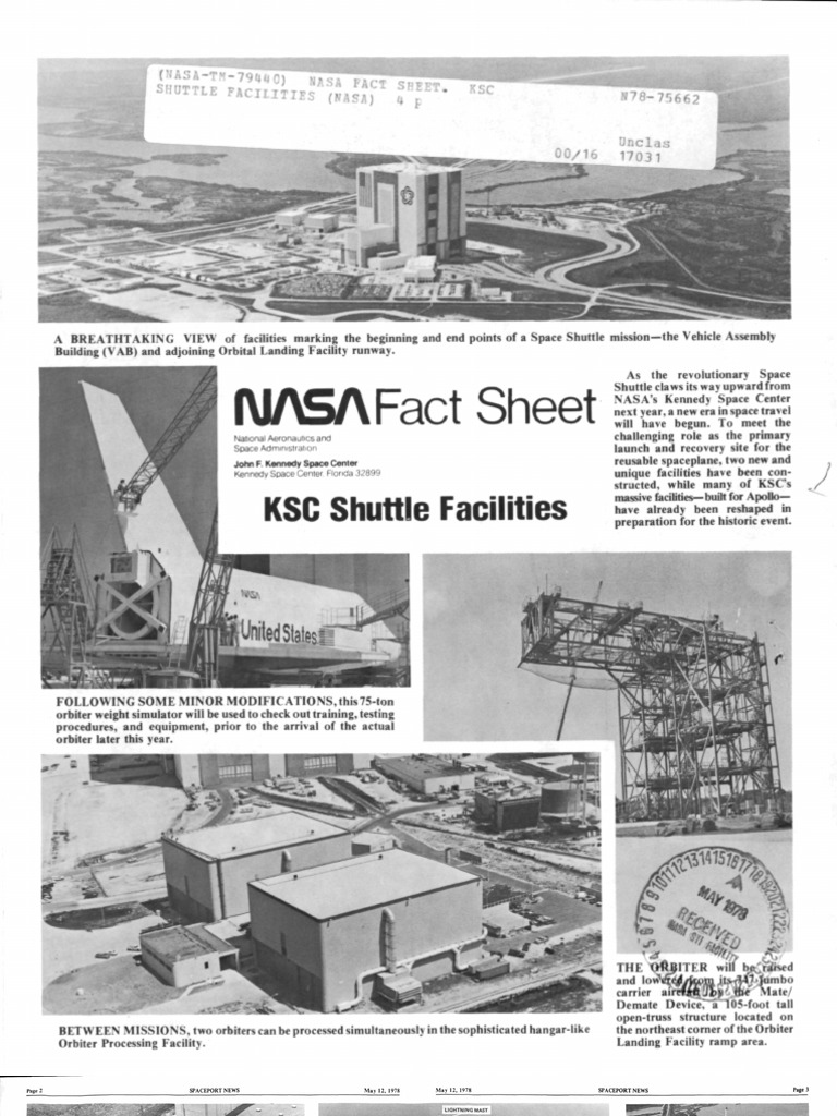 NASA Fact Sheet KSC Shuttle Facilities | PDF | Space Shuttle | Kennedy ...
