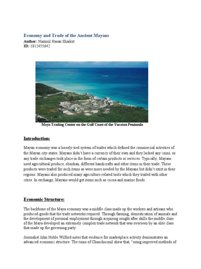 Ancient Mayan Economy Salt And Marine Products In The Classic Maya