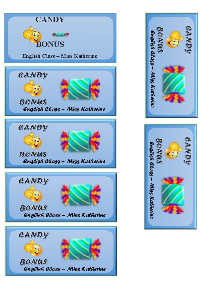 Candy Bonus: English Class - Miss Katherine | PDF