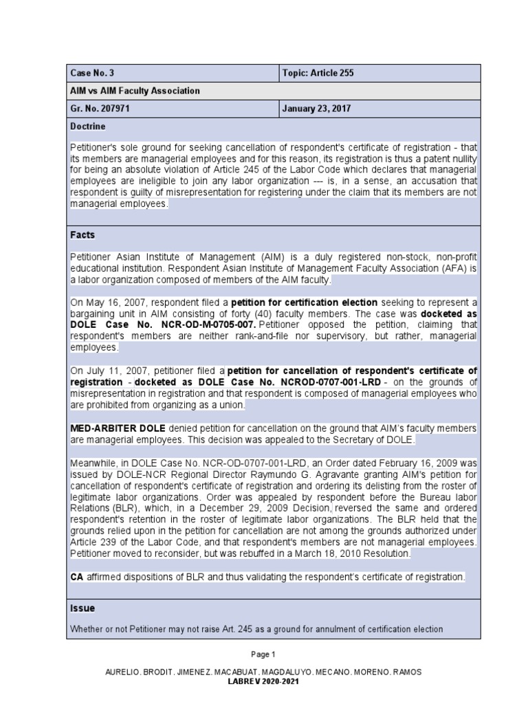 3 - AIM Vs AIM Faculty Association | PDF | Annulment | Supreme Court ...