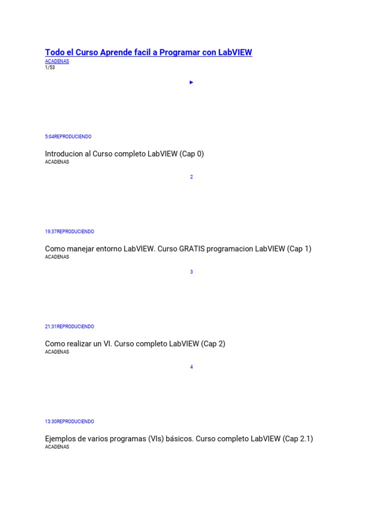 Curso Completo de Programación LabVIEW | PDF | Desarrollo de software | Informática