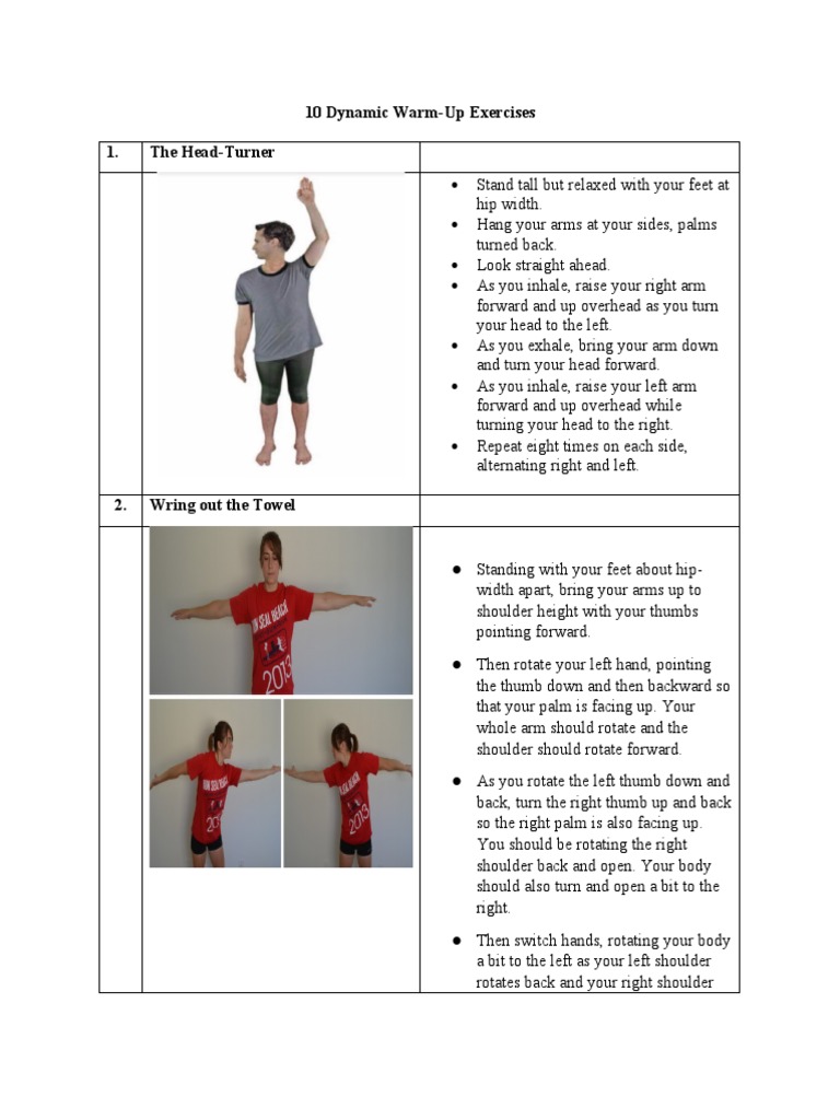 Dynamic Warm-Up Exercises | PDF | Foot | Hand