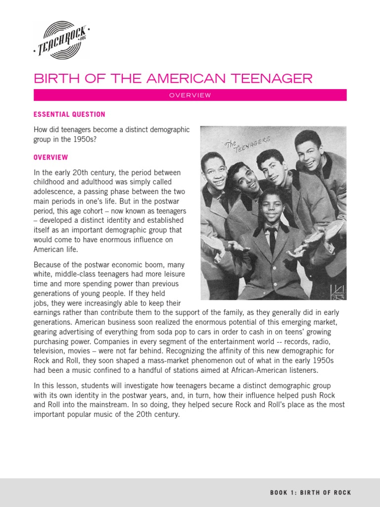 Birth of The American Teenager: Essential Question | PDF | Adolescence ...