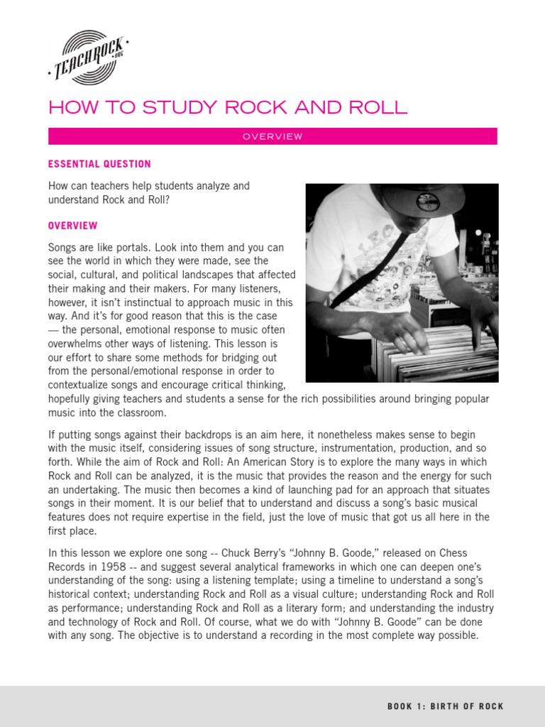 How To Study Rock and Roll: Essential Question | PDF | Rock And Roll ...