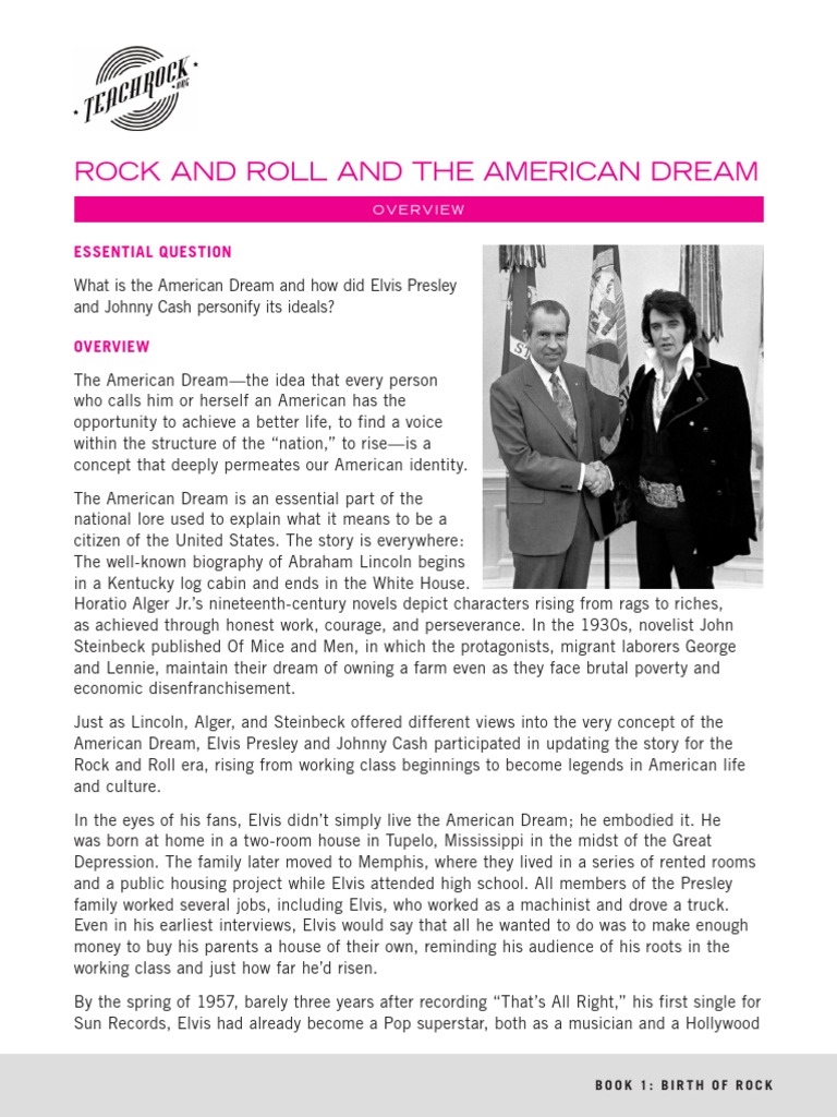 Rock and Roll and The American Dream: Essential Question | PDF | Elvis ...