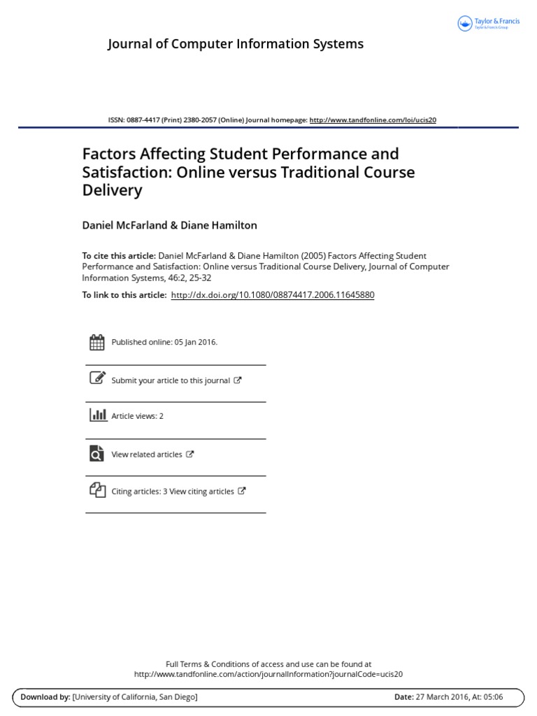 Factors Affecting Student Performance and Satisfaction | PDF | Educational Technology | Factor ...