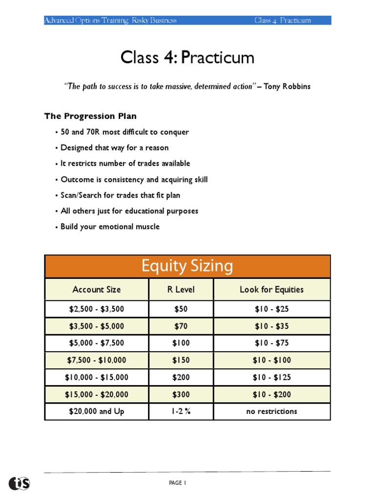 Class 4: Practicum: Equity Sizing Equity Sizing Equity Sizing | PDF