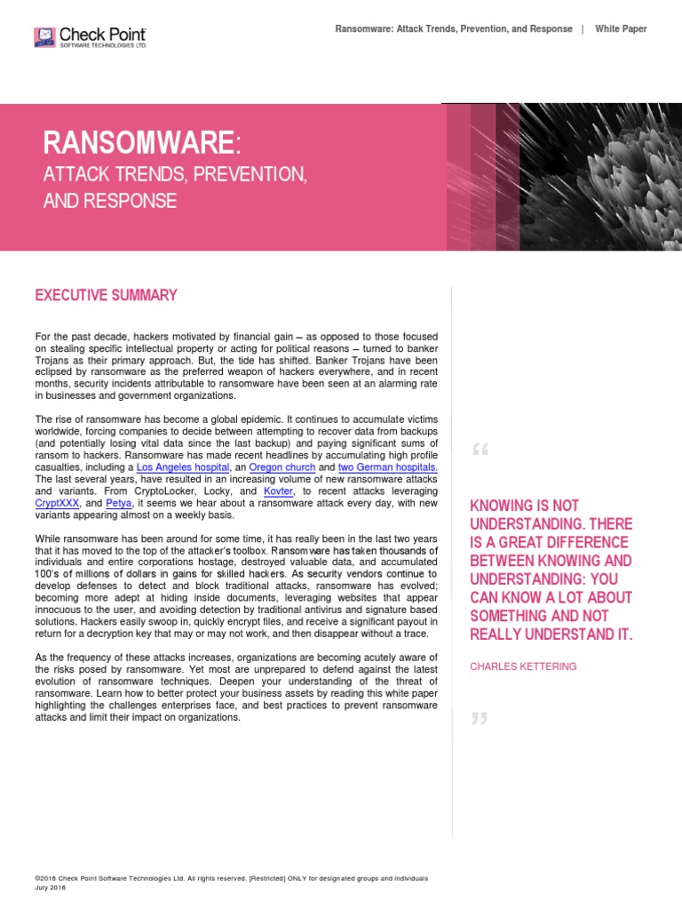 Ransomware - Ransomware-Trends-Prevention-And-Response-Whitepaper | PDF ...