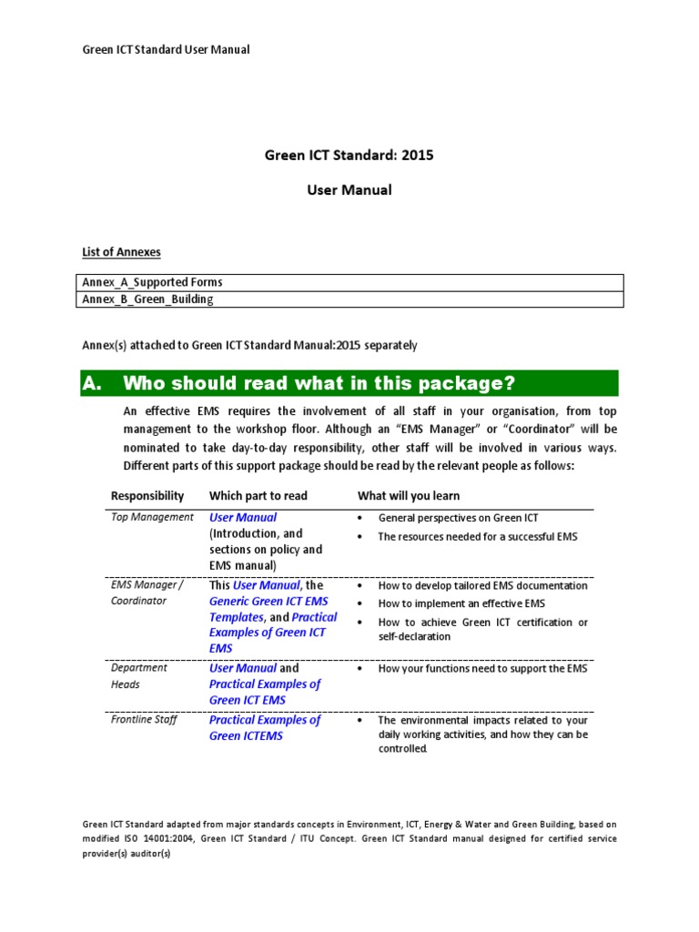 IFGICT User - Manual - Green - ICT - Standard | PDF | Audit | Green ...