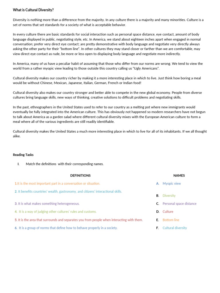 Understanding Cultural Diversity | PDF | Multiculturalism | Body Language