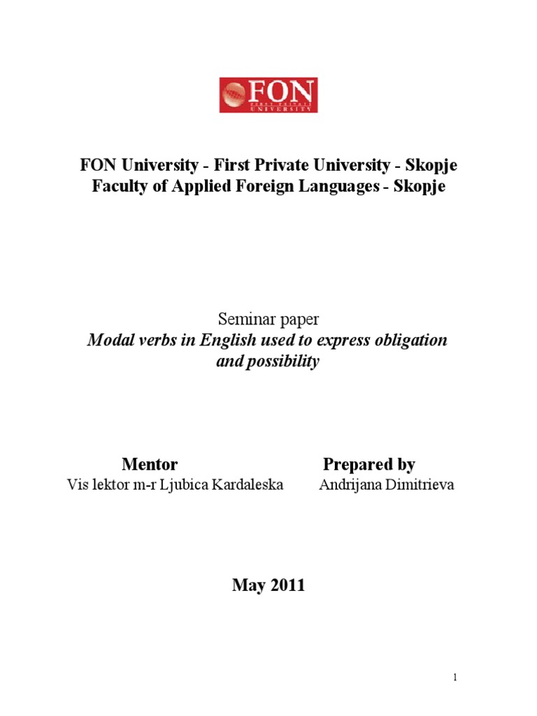 Seminar Paper | PDF | Verb | Morphology