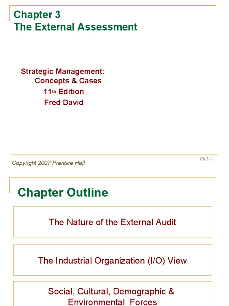 The External Assessment: Strategic Management: Concepts & Cases 11 ...