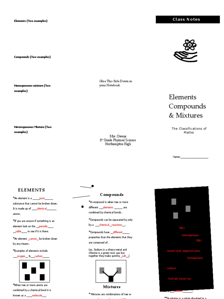 Classifications of Matter Notes | PDF | Mixture | Chemical Compounds