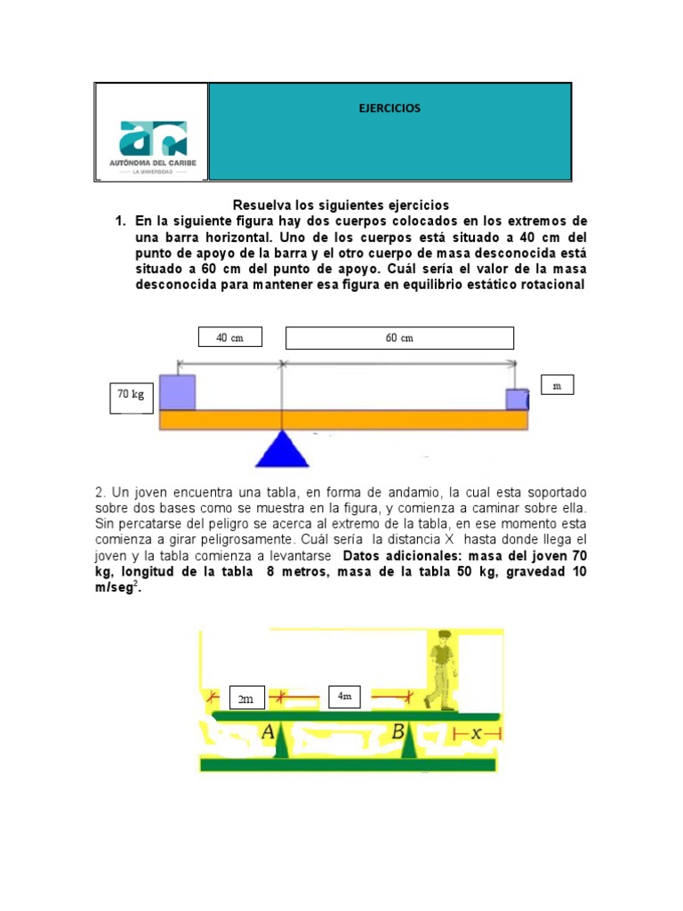 Ejercicios de Equilibrio Estatico .202001 | PDF