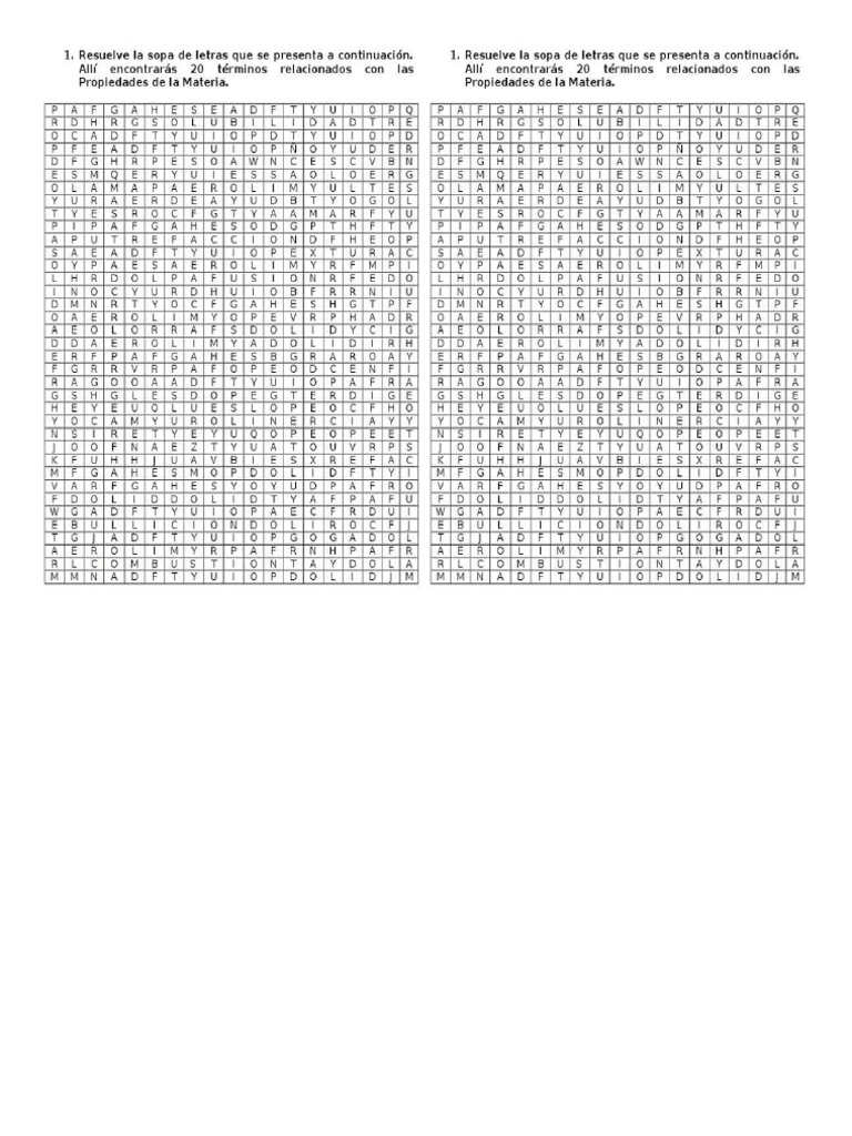 Sopa Propiedades de La Materia | PDF